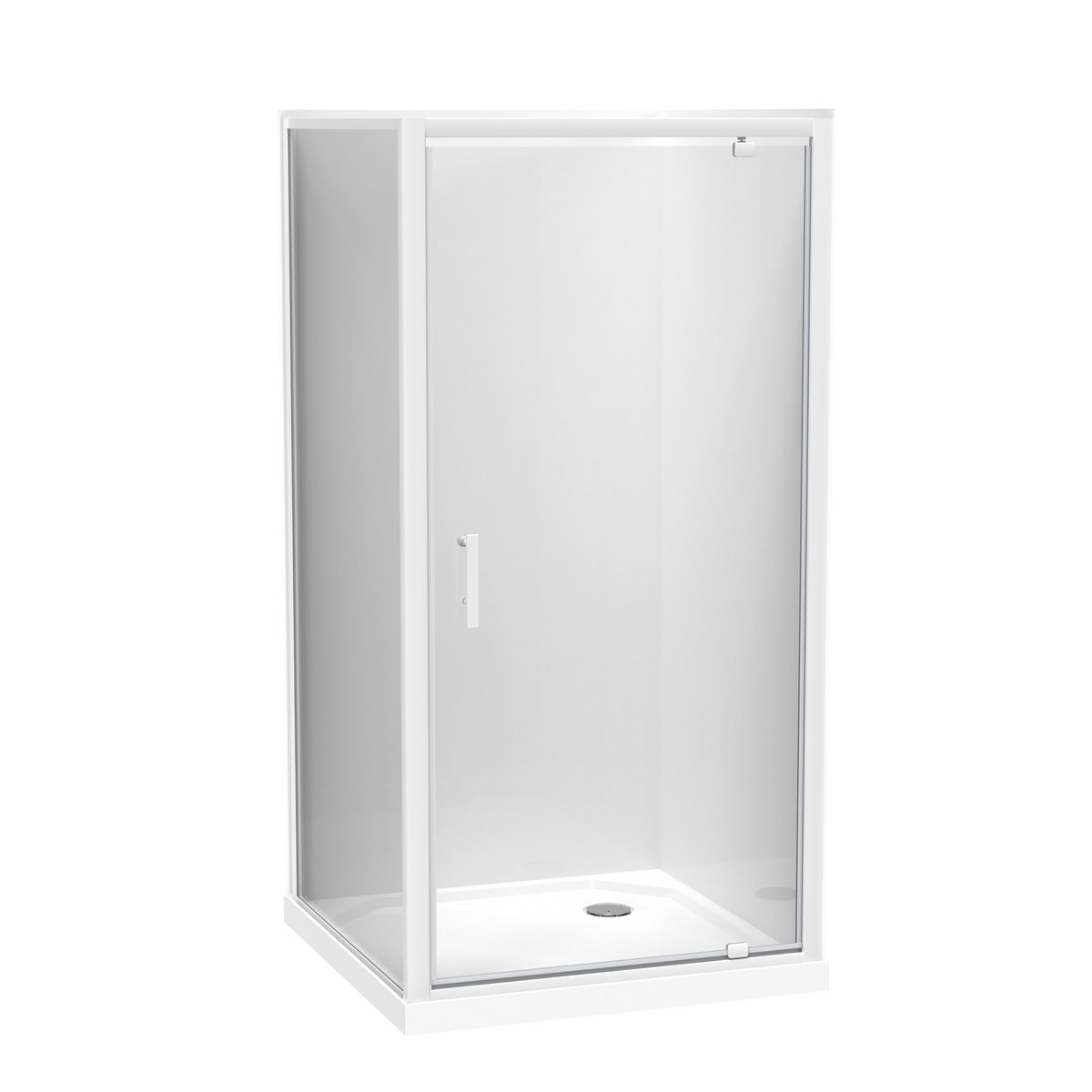 Pacific Square 2 Sided Pivot Door Acrylic Wall Shower